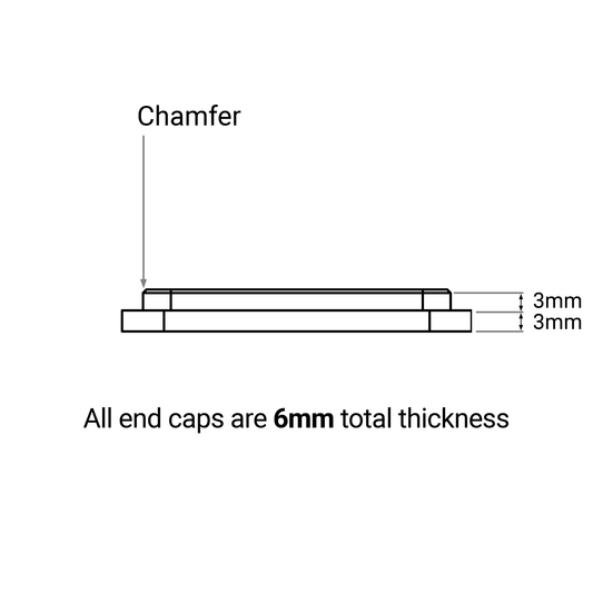 Square End Cap - Radius Edge